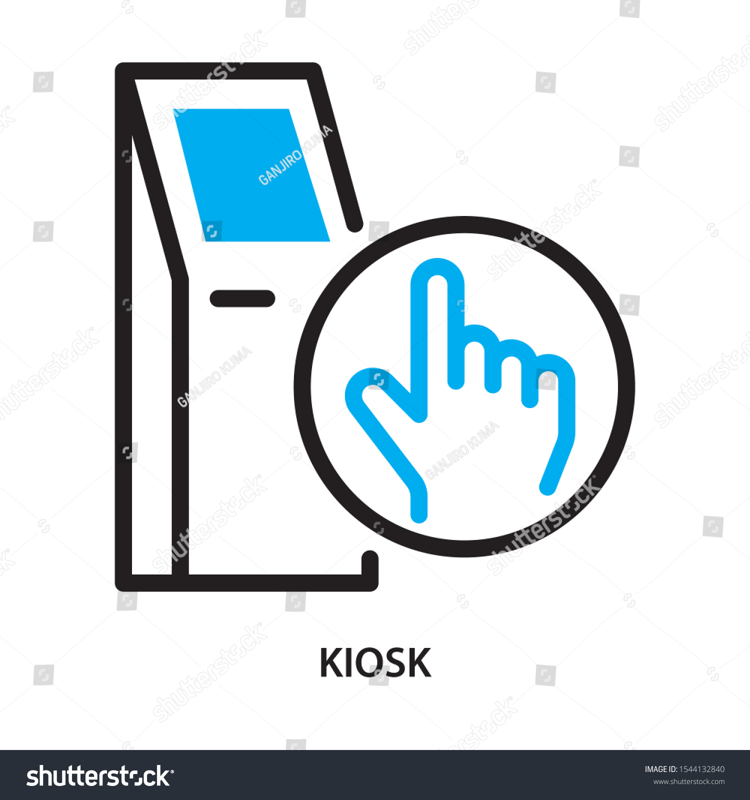 Kiosk Icon Information Interactive Touchscreen Stand Stock Vector ...