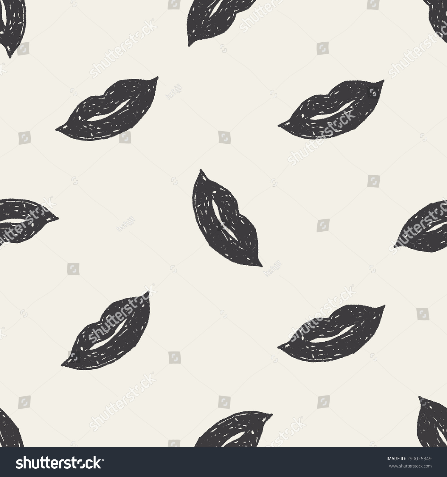 Kiss Doodle Seamless Pattern Background Stock Vector (Royalty Free ...