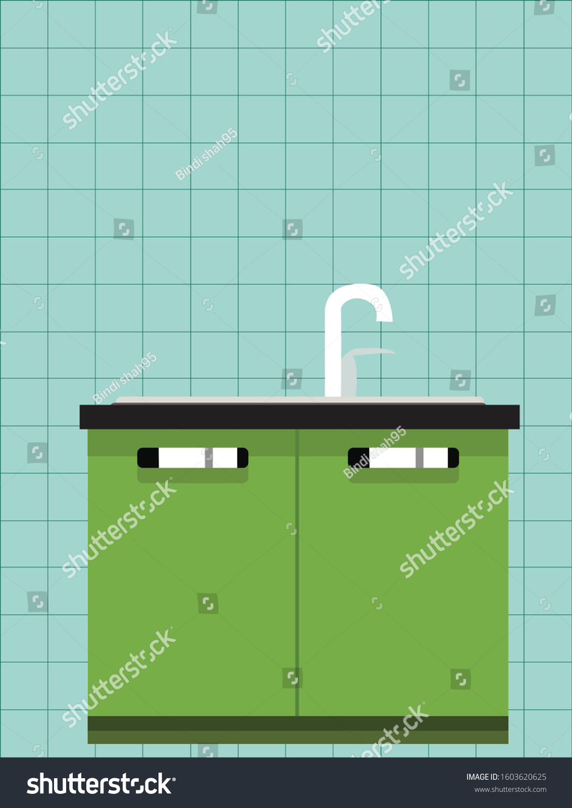 Kitchen Background Sink Vector Stock Vector (Royalty Free) 1603620625