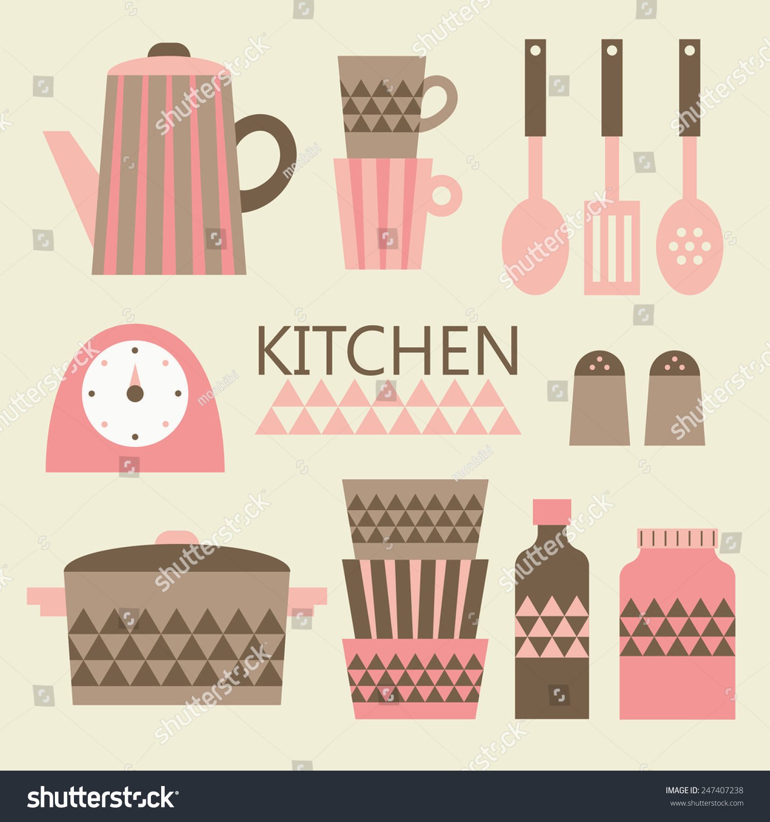Kitchen Card Design Vector Illustration: vector de stock (libre de ...