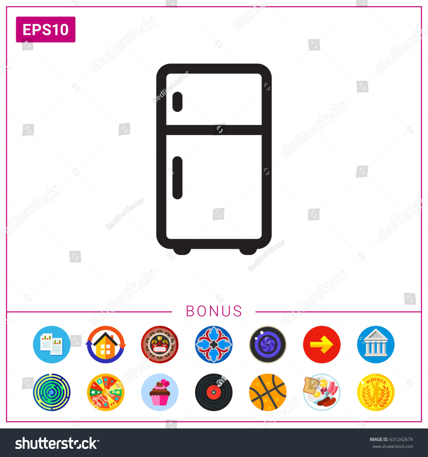 Kitchen Fridge Icon Stock Vector (Royalty Free) 631242674 | Shutterstock