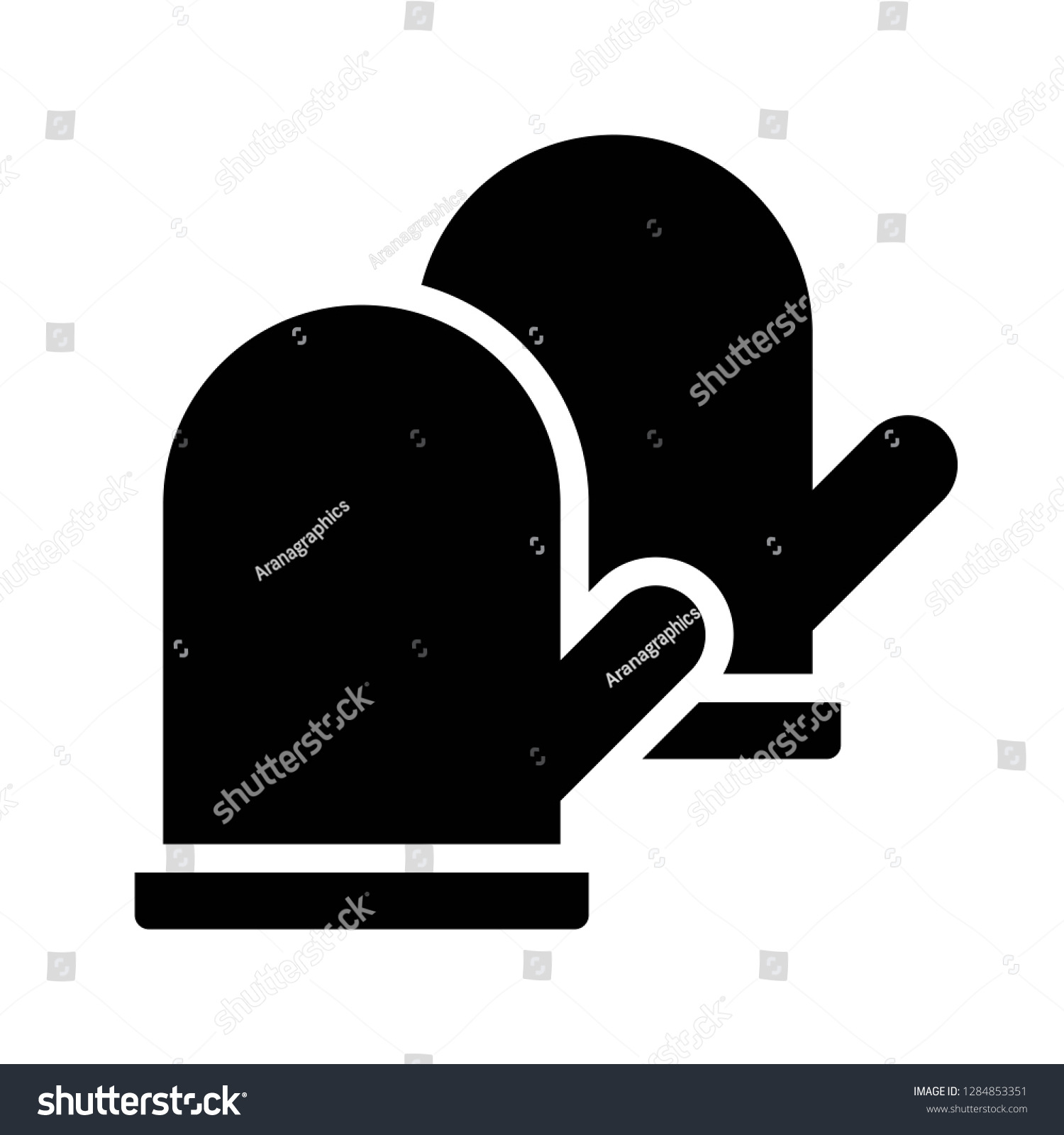 Kitchen Mitten Vector Barbecue Related Solid Stock Vector (Royalty Free ...