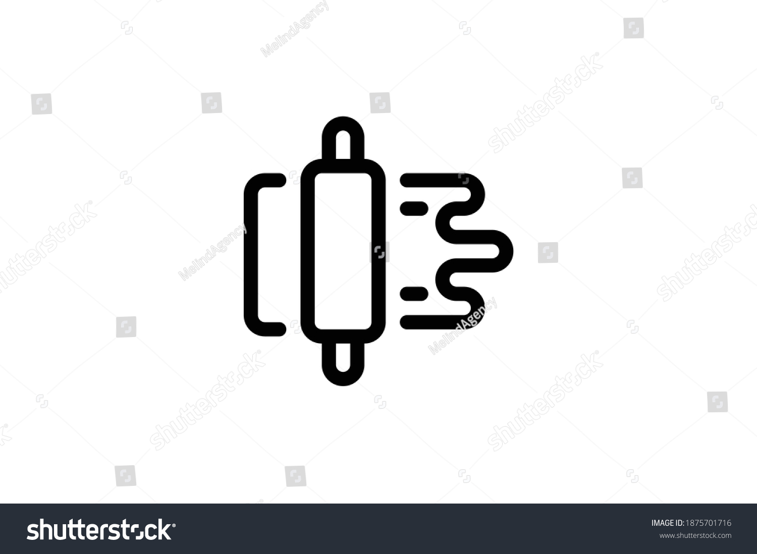 Kitchen Outline Icon Rolling Pin Stock Vector (Royalty Free) 1875701716