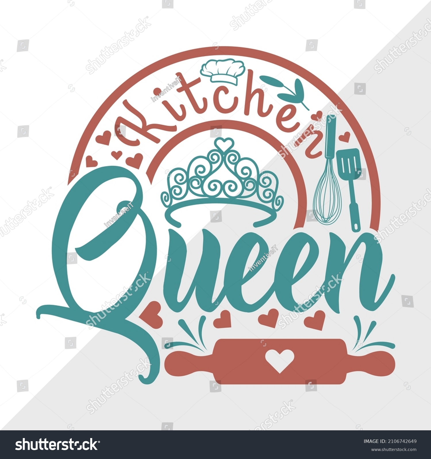 Kitchen Queen Printable Vector Illustration Stock Vector (Royalty Free ...