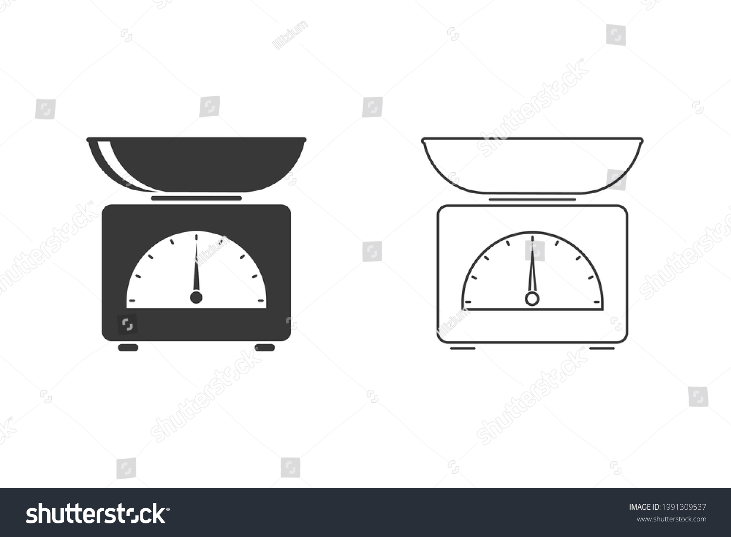 Kitchen Scale Icon Set Vector Iconsimple Stock Vector (Royalty Free ...