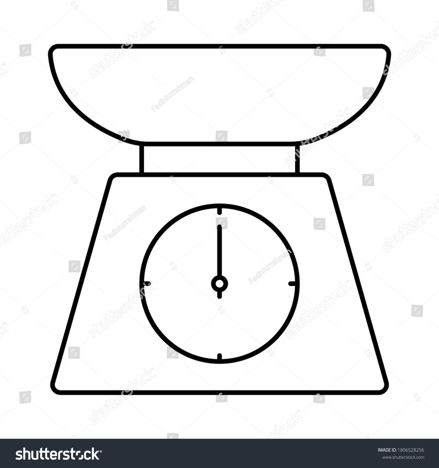 Kitchen Scale Line Art Vector Illustration Stock Vector (Royalty Free ...