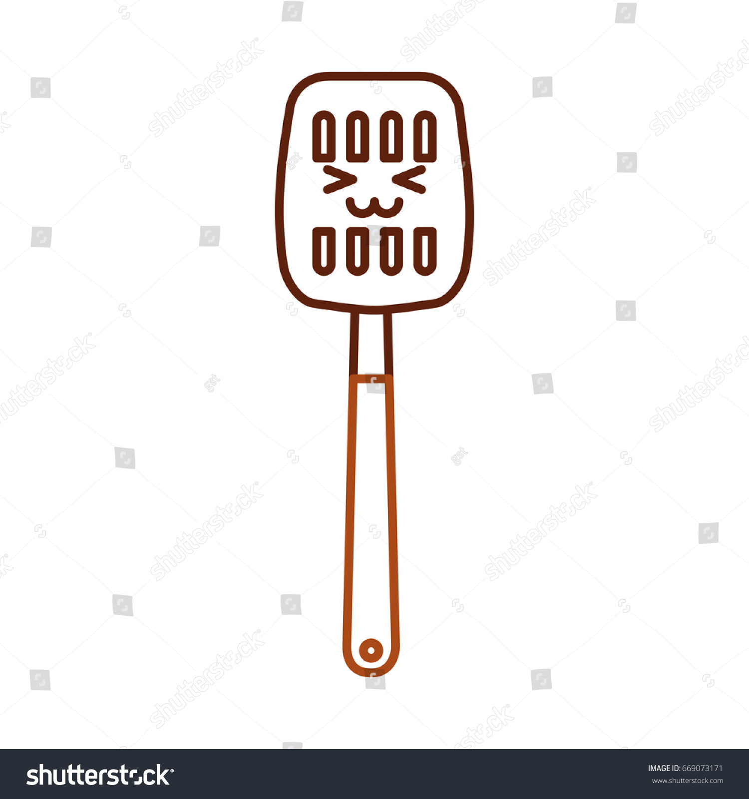 Kitchen Spatula Tool Kawaii Character Stock Vector (Royalty Free) 669073171