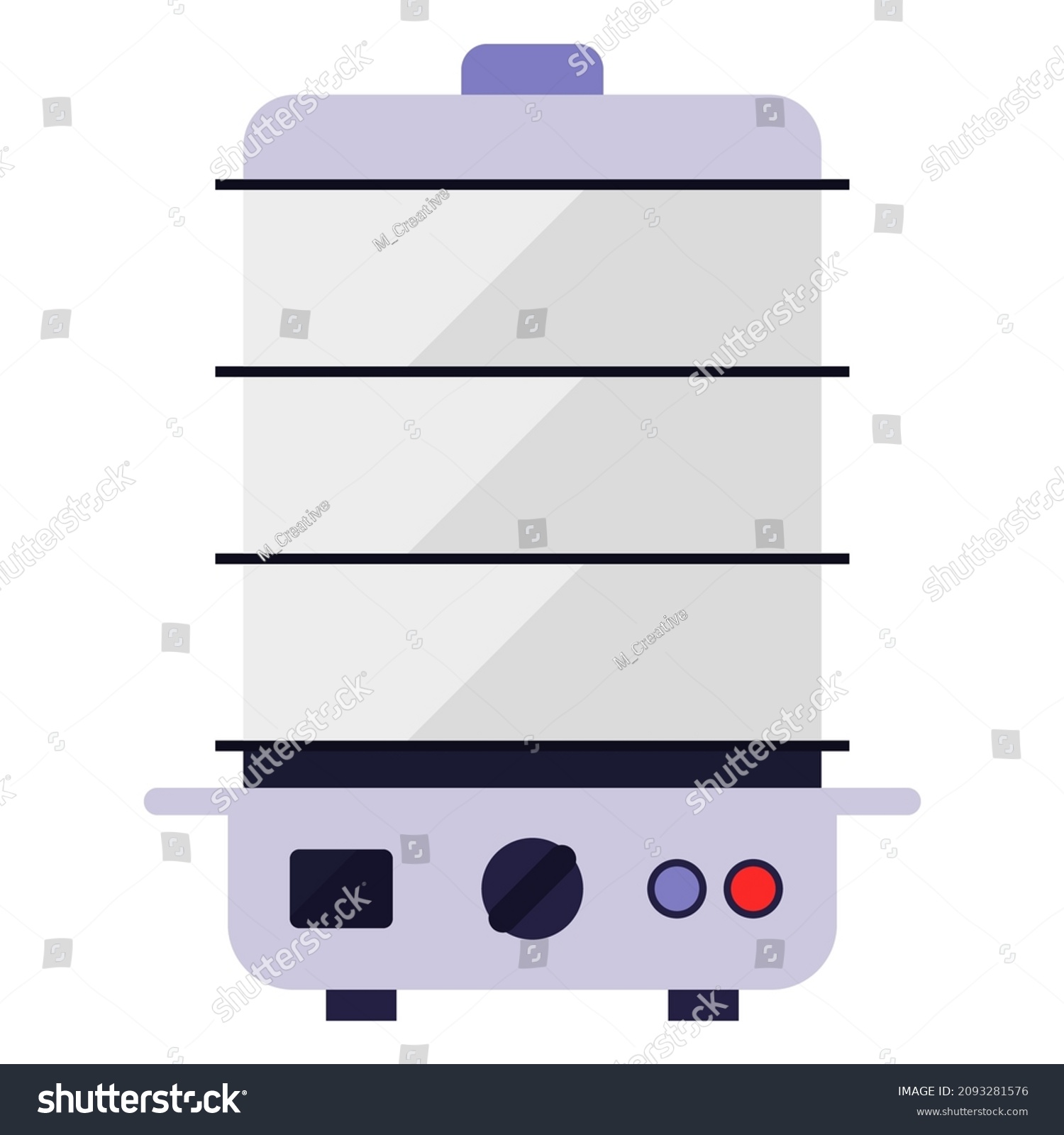 Kitchen Steamer Flat Clipart Vector Illustration Stock Vector (Royalty ...