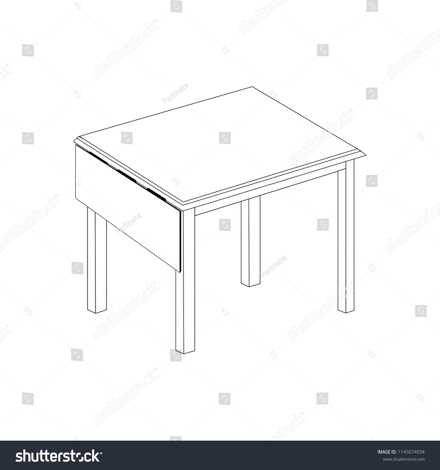 Kitchen Table Illustration Stock Vector (Royalty Free) 1145074934