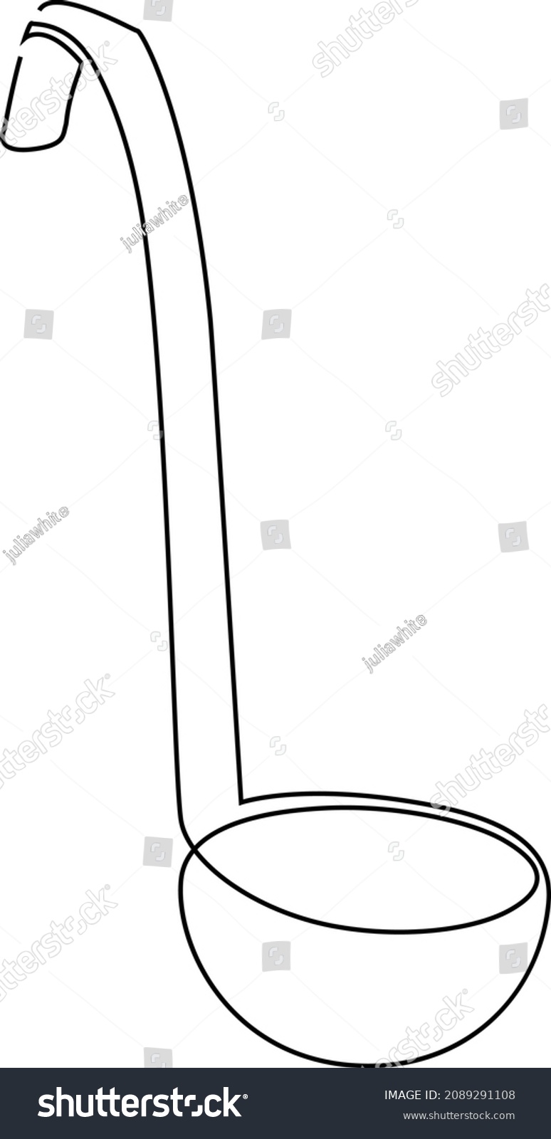 Kitchen Tool Ladle Continuous Line Drawing Stock Vector (Royalty Free ...