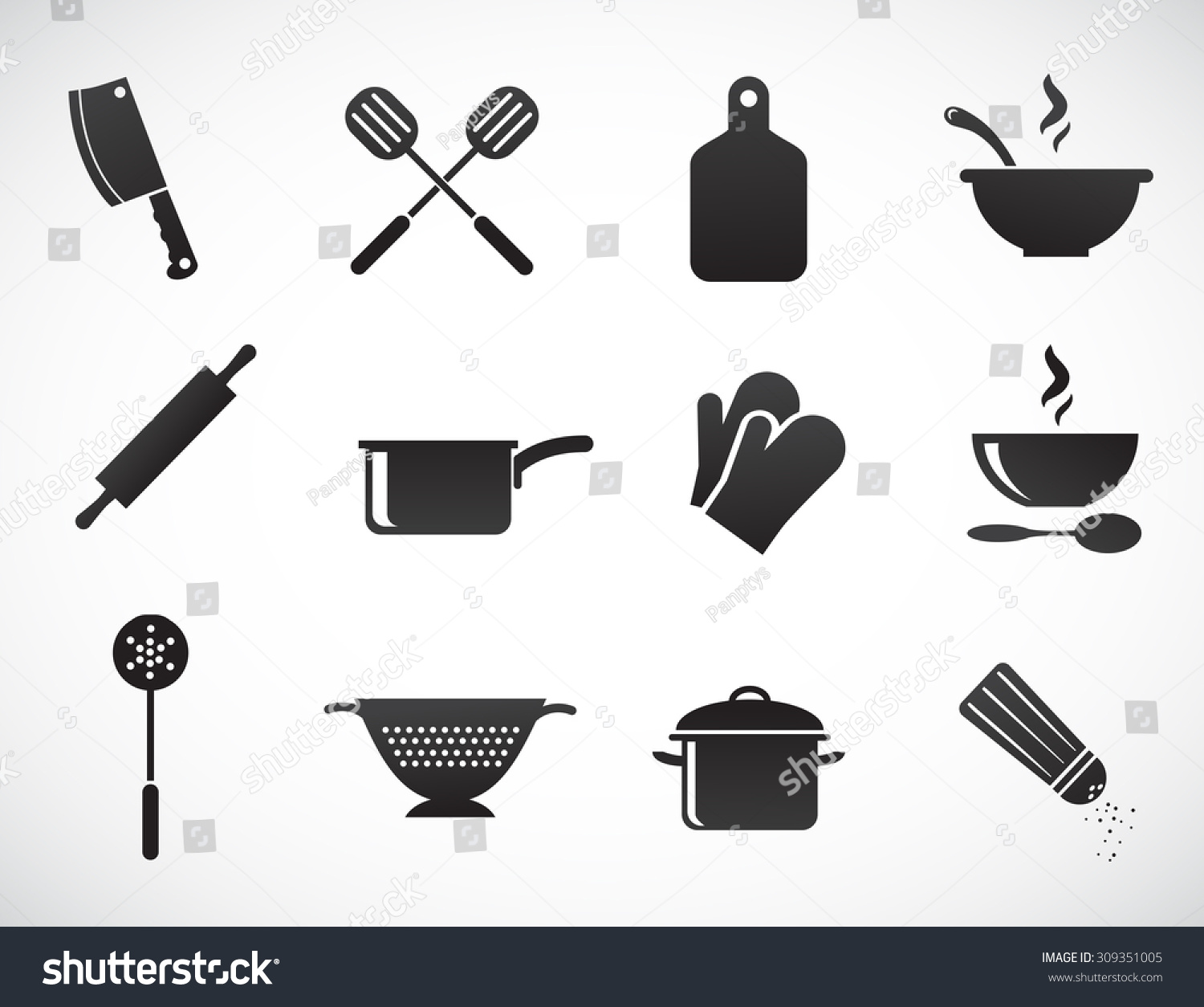 Kitchen Tools - Vector Icon Set. - 309351005 : Shutterstock Kitchen Tools - Vector Icon Set. - 309351005 : Shutterstock
