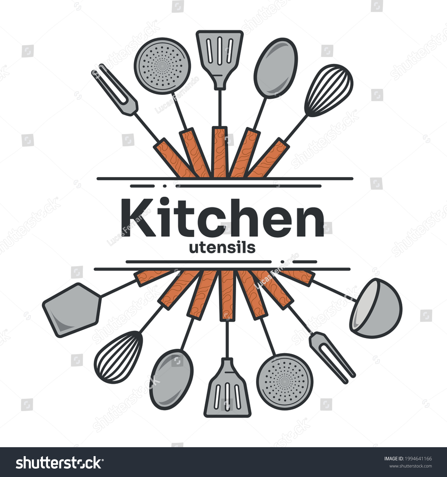 Kitchen Utensils Logo Creation Stock Vector (Royalty Free) 1994641166 ...