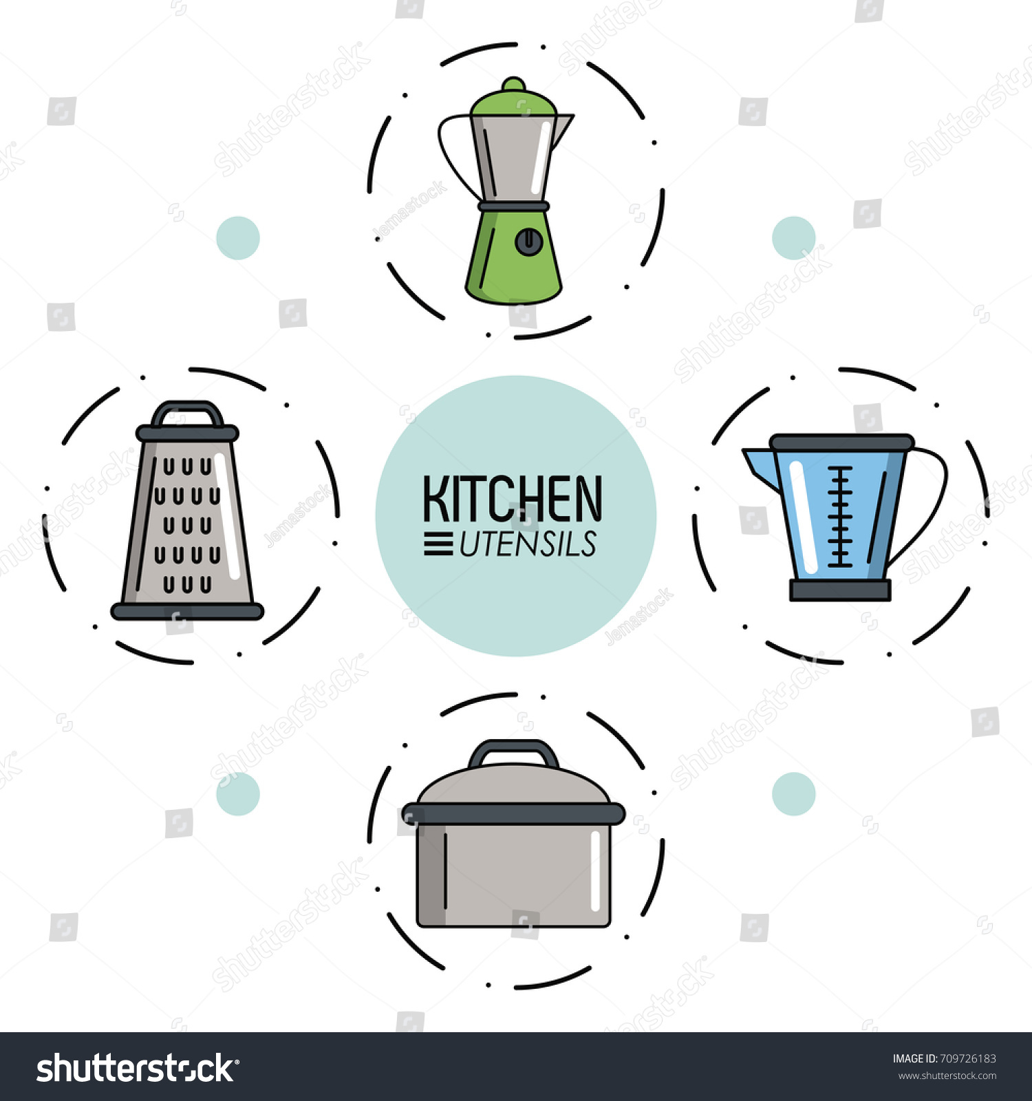 Kitchen Utensils Infographic: vector de stock (libre de regalías) 709726183