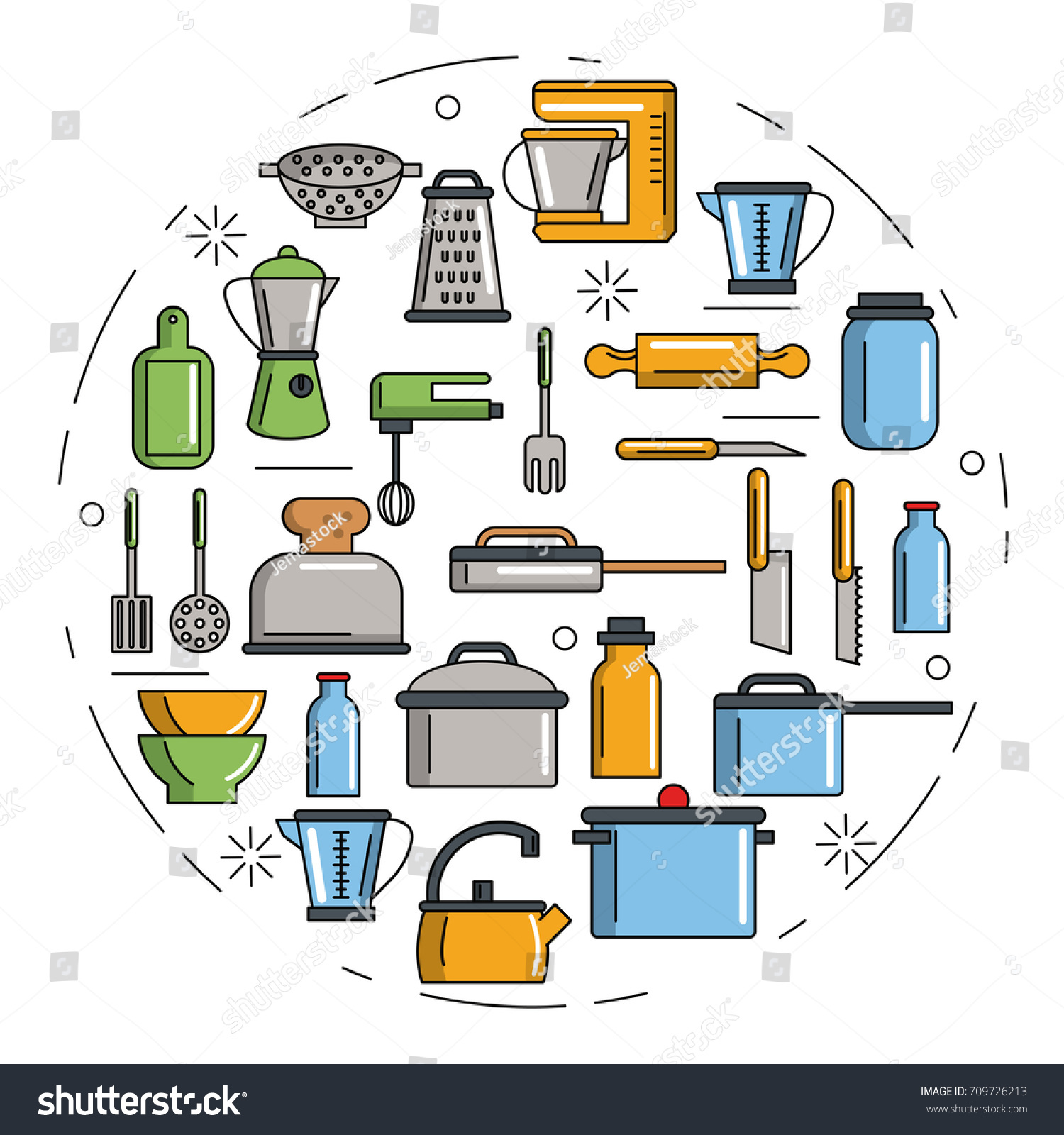 Kitchen Utensils Infographic Stock Vector (Royalty Free) 709726213 ...
