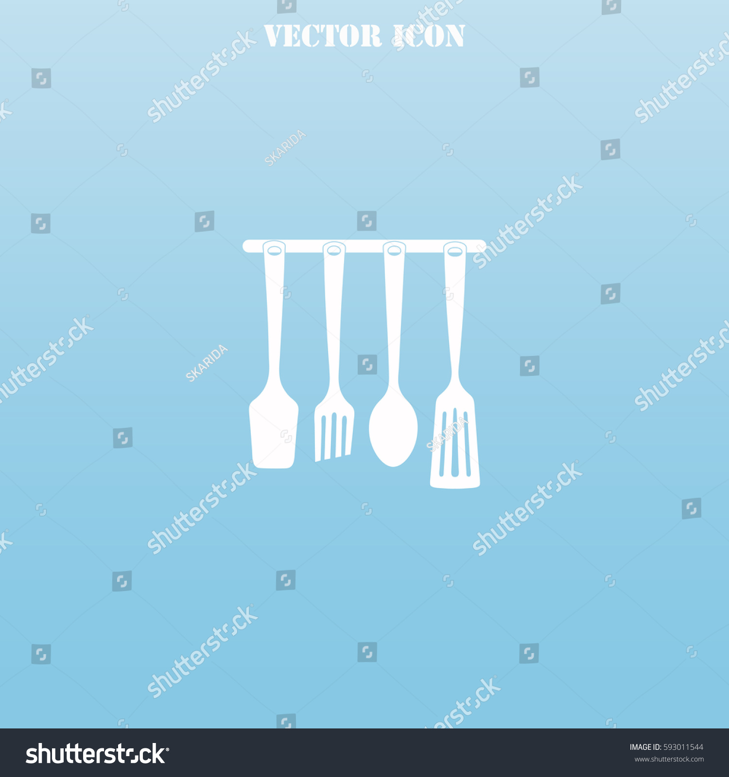 Kitchen Utensils Vector Icon Stock Vector (Royalty Free) 593011544 ...