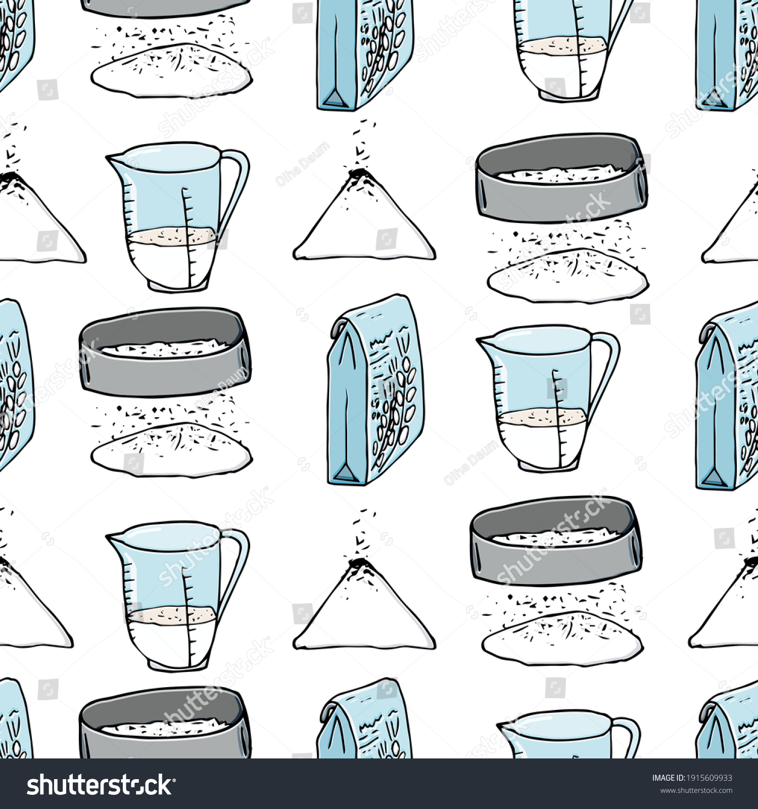 Kitchen Vector Illustration Printing Wrappers Textures Stock Vector ...