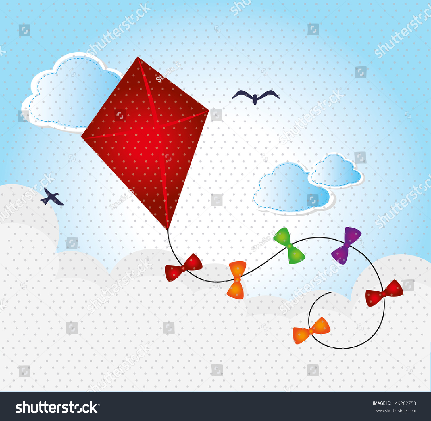 Kite Design Over Sky Background Vector Stock Vector (Royalty Free ...