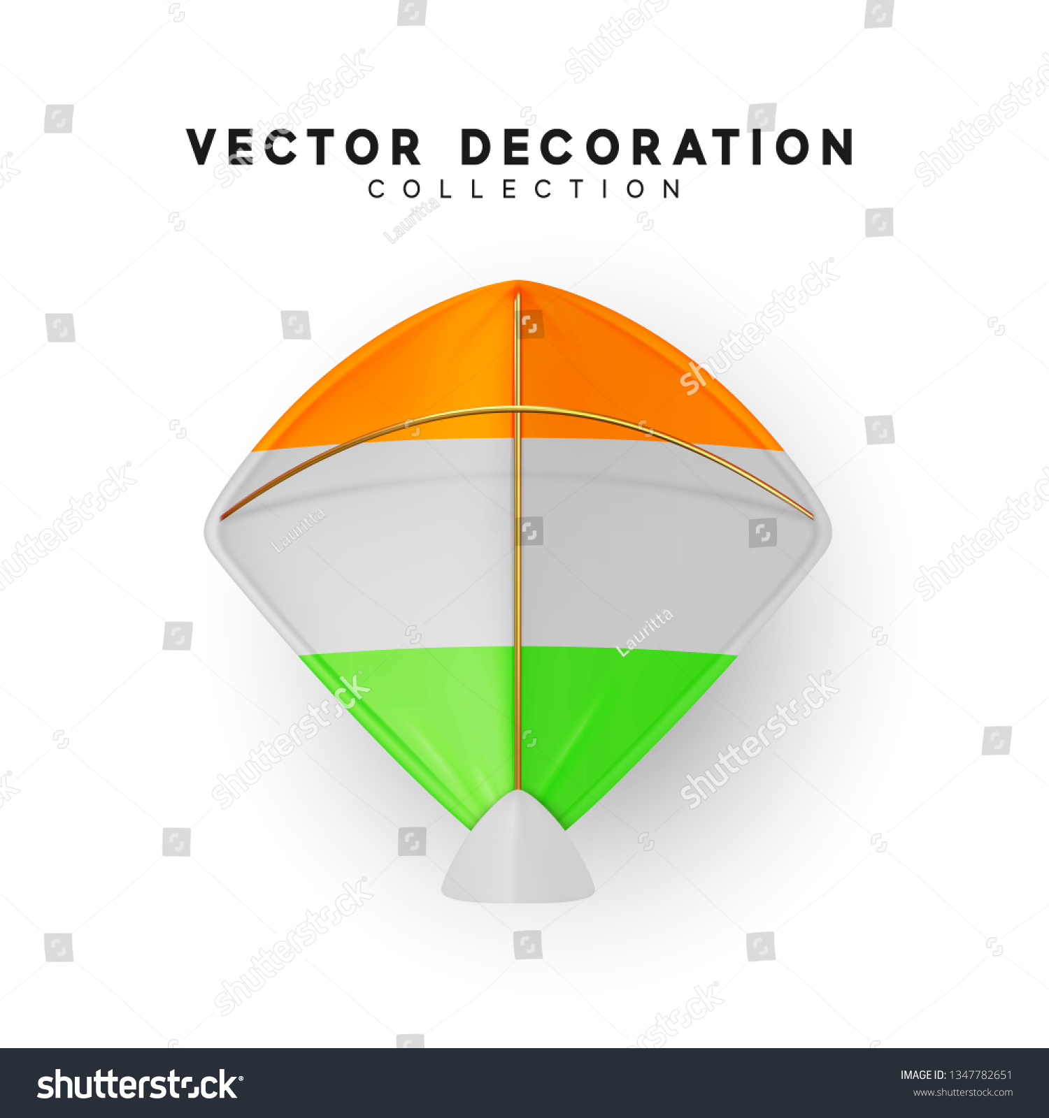 Kite Flying Realistic Isolated Vector Graphics Stock Vector (Royalty ...