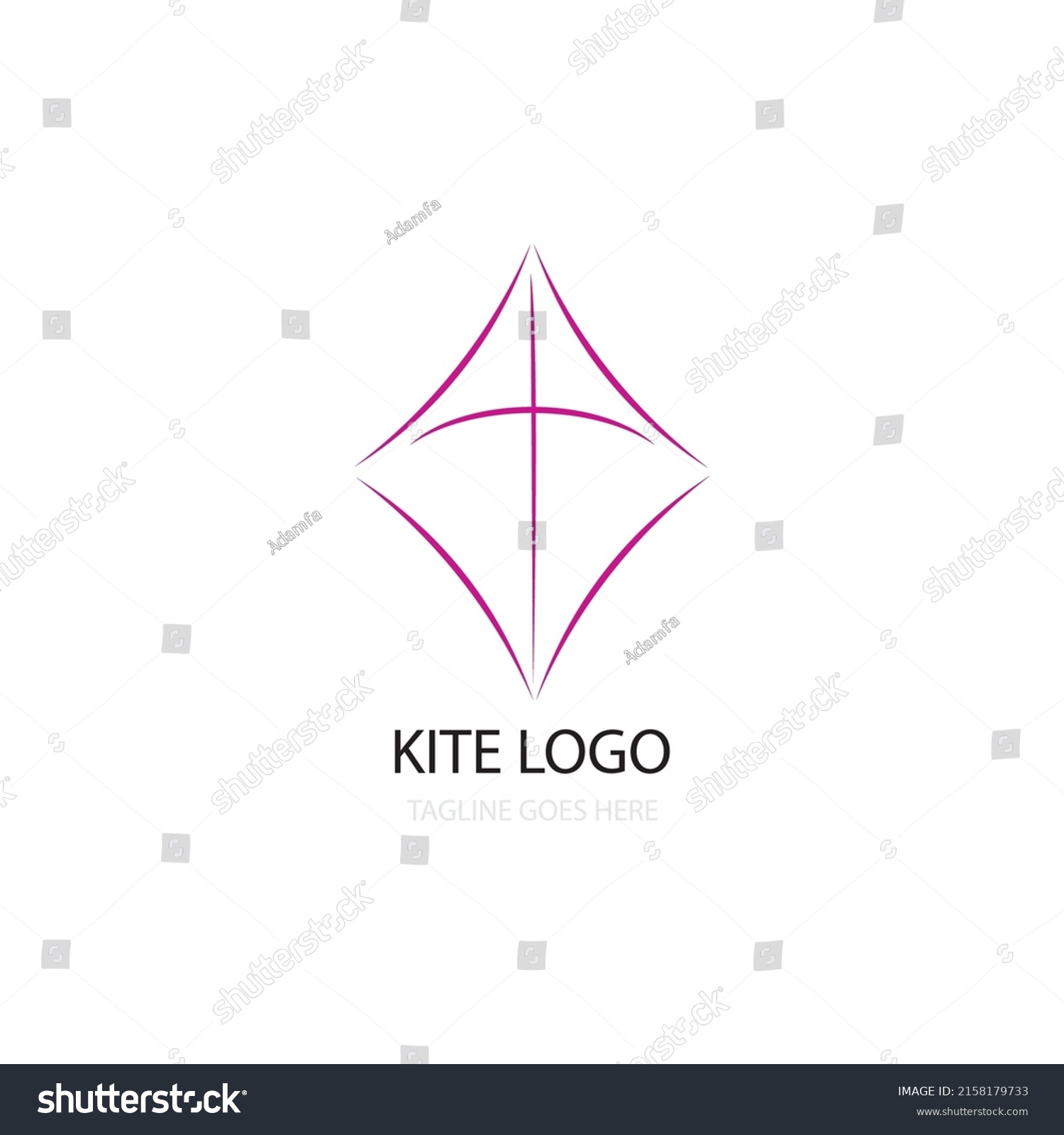Kite Icon Logo Free Vector Design Stock Vector (Royalty Free ...