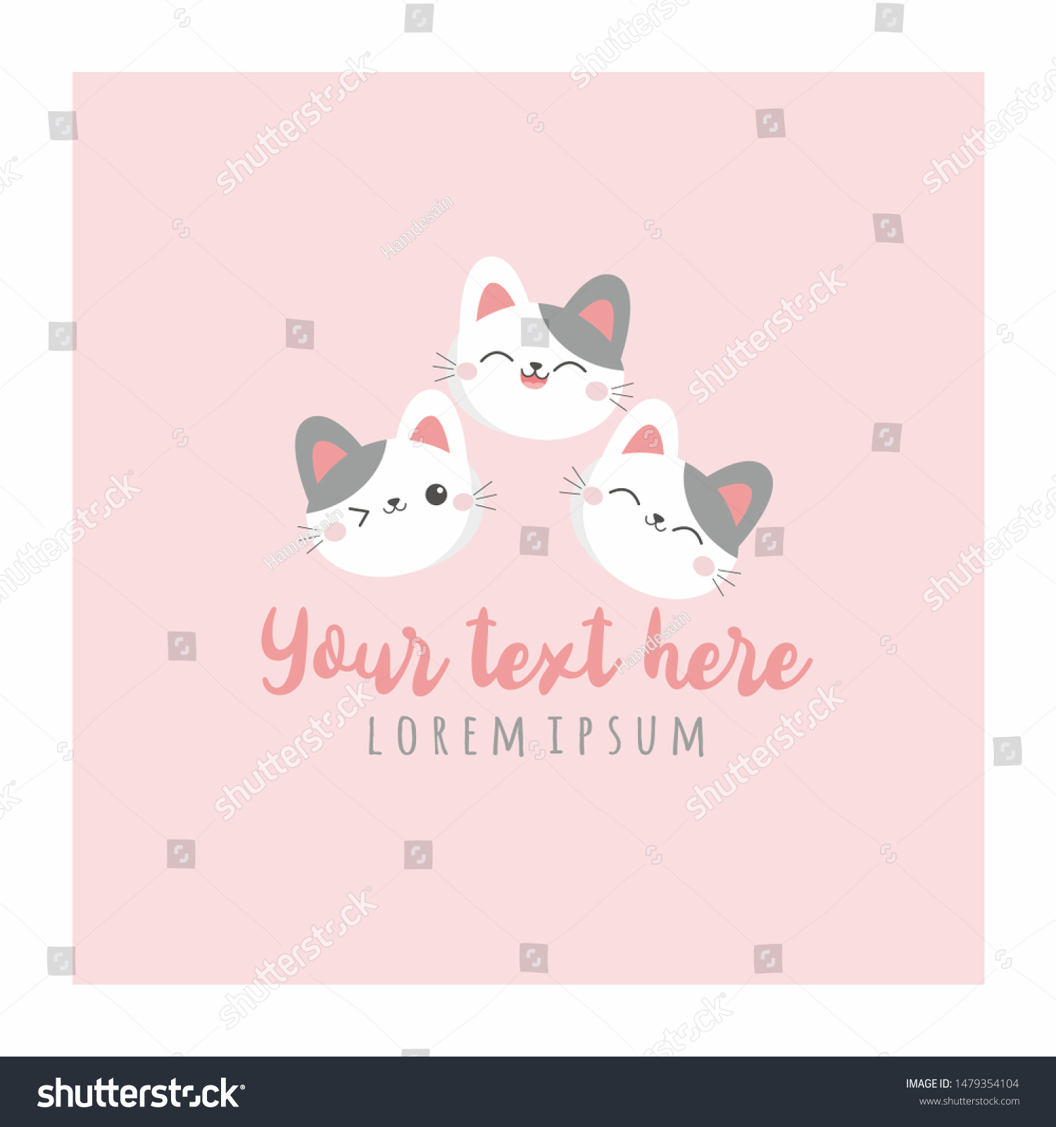 Kitten Cats Logo Design Vector Stock Vector (Royalty Free) 1479354104