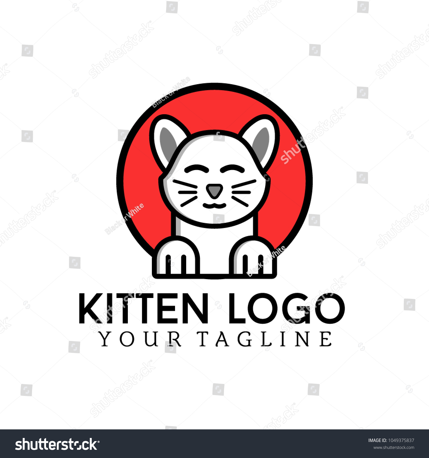Kitten Logo Design Stock Vector (Royalty Free) 1049375837