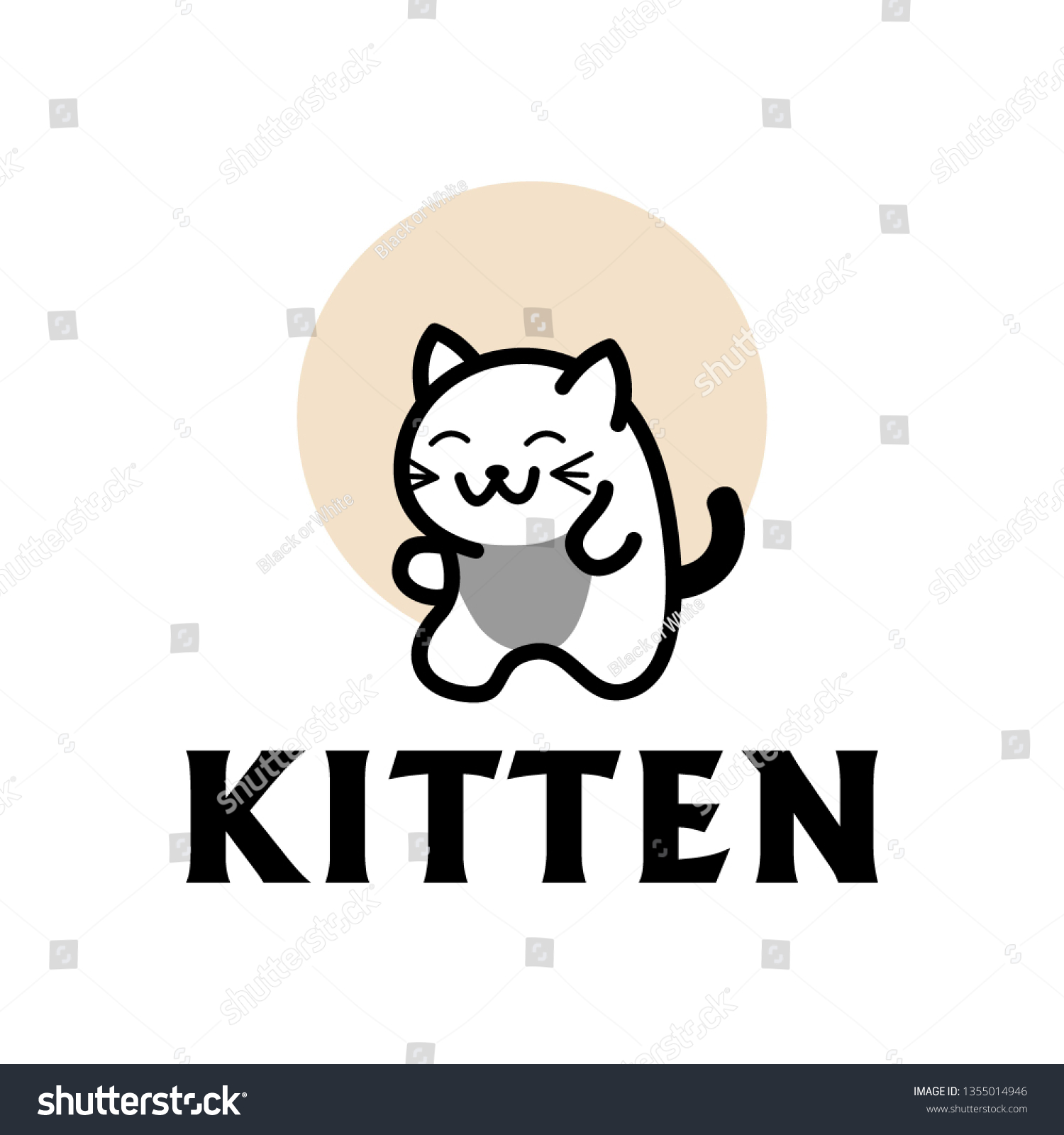 Kitten Logo Design Stock Vector (Royalty Free) 1355014946