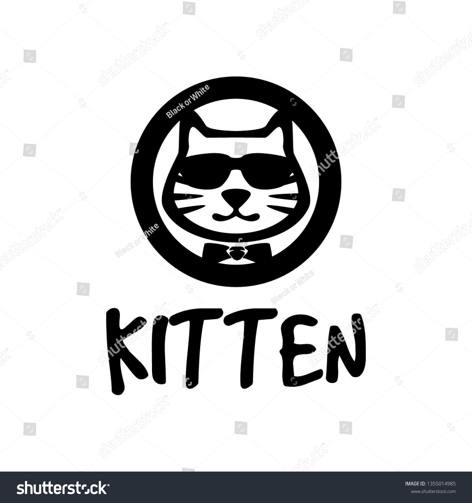 Kitten Logo Design Stock Vector (Royalty Free) 1355014985 | Shutterstock