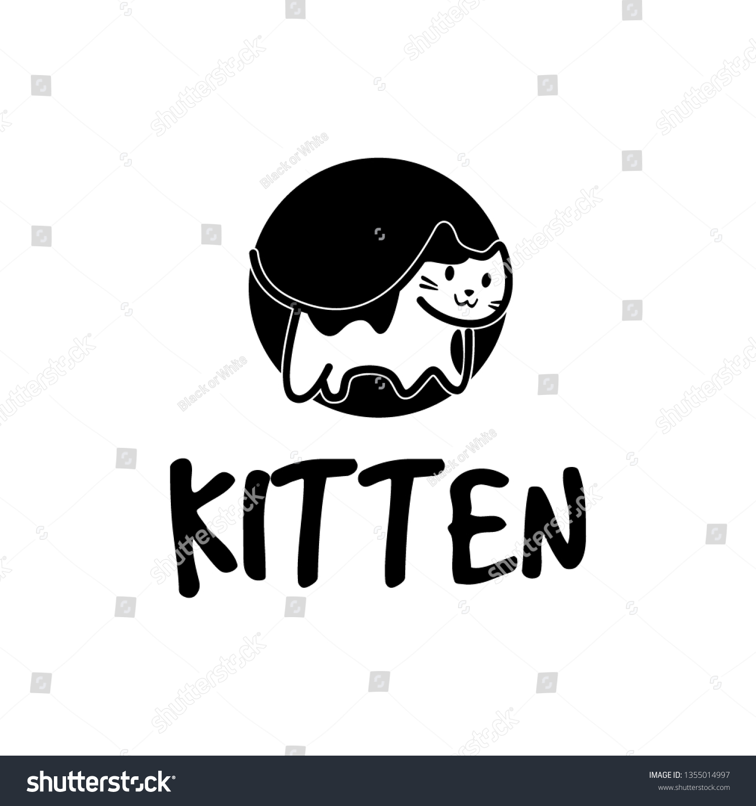 Kitten Logo Design Stock Vector (Royalty Free) 1355014997