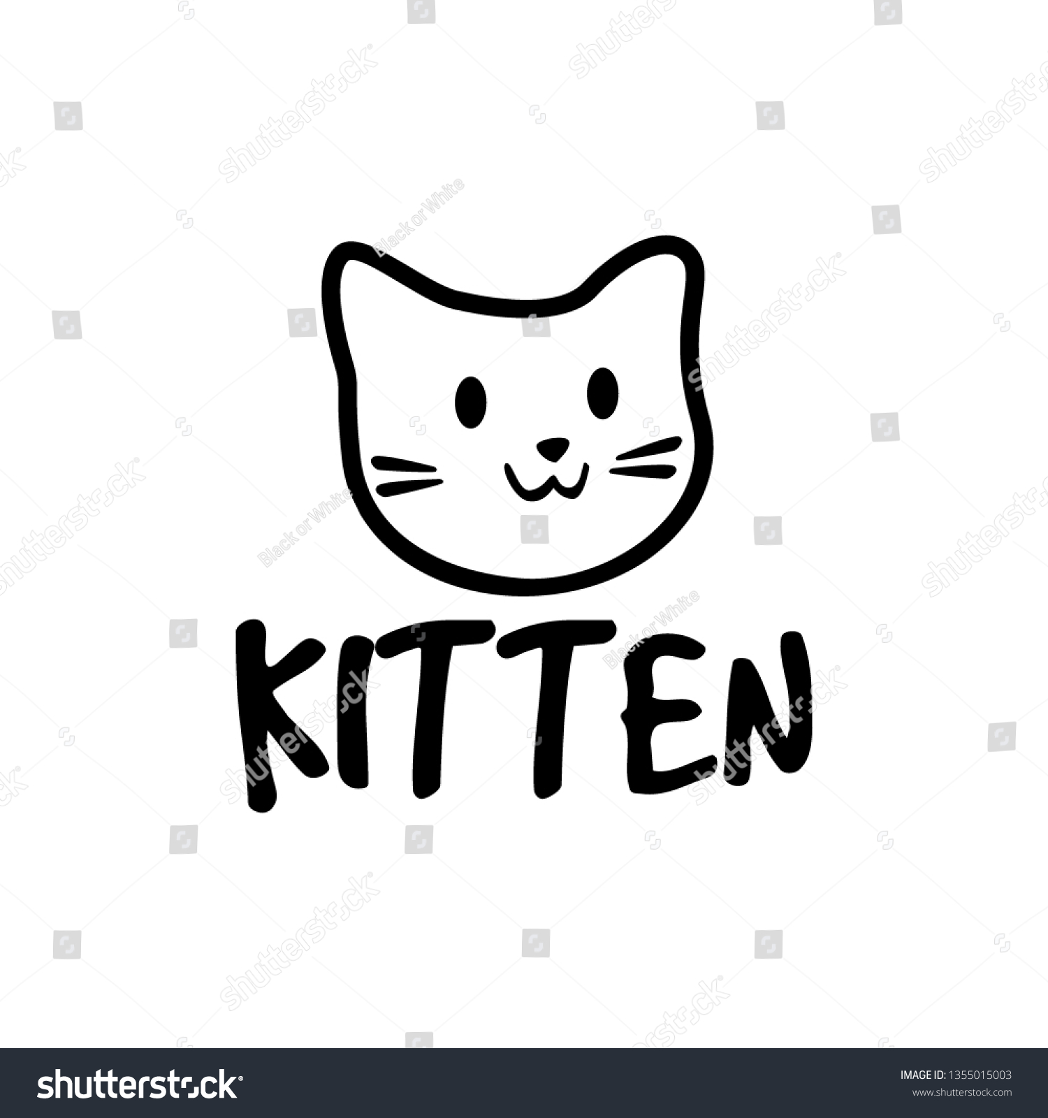 Kitten Logo Design Stock Vector (Royalty Free) 1355015003 | Shutterstock