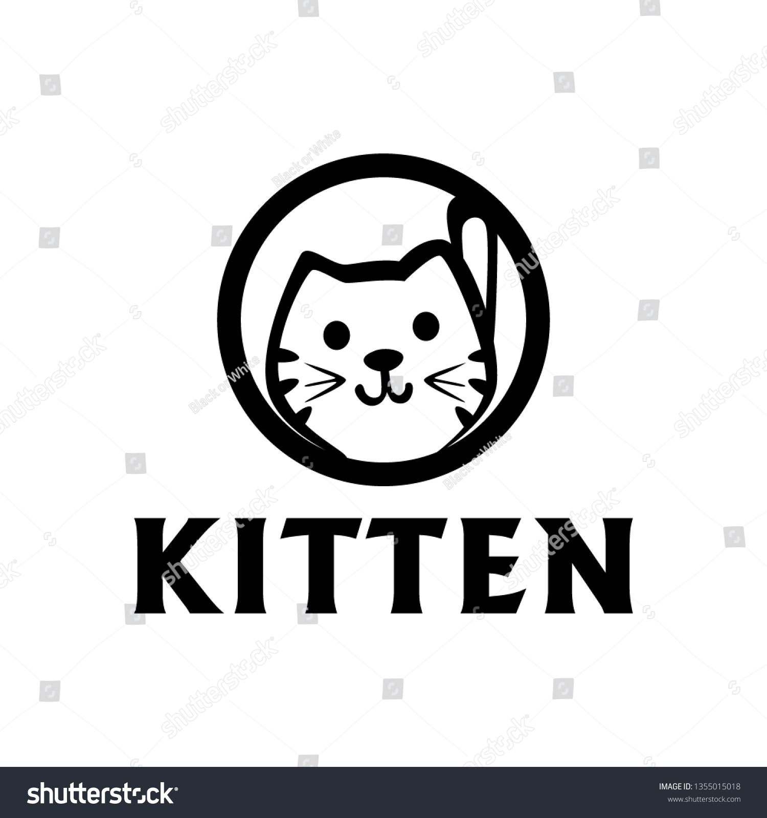 Kitten Logo Design: เวกเตอร์สต็อก (ปลอดค่าลิขสิทธิ์) 1355015018
