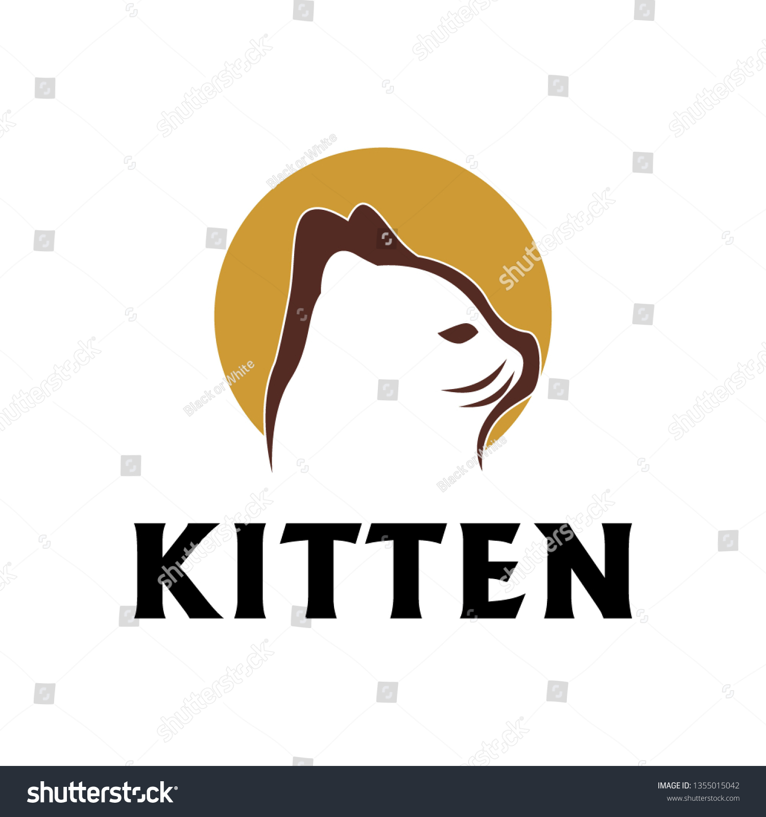 Kitten Logo Design Stock Vector (Royalty Free) 1355015042