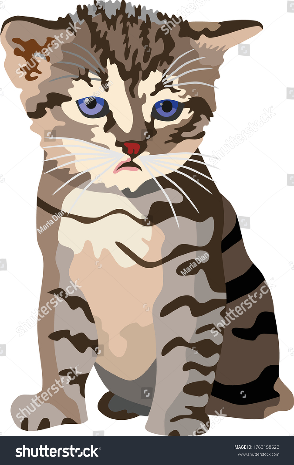 Kitty Cat Animal Vector Illustration Stock Vector (Royalty Free ...