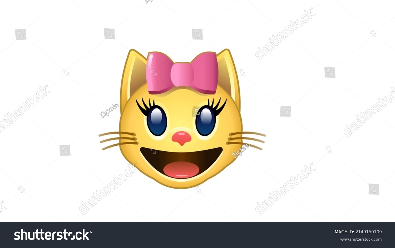 Kitty Smile Web Emoji Face Stock Vector (Royalty Free) 2149150109 ...