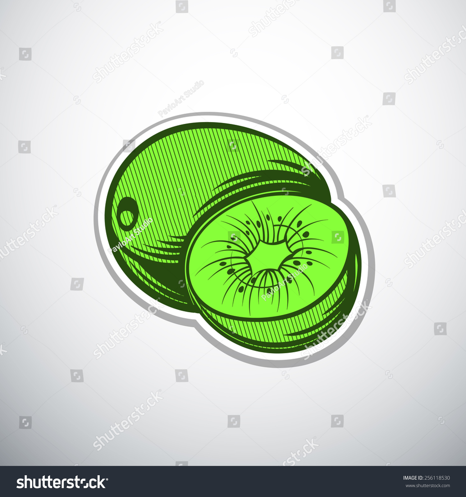 Kiwi Fruit Outline Vector Illustration Stock Vector (Royalty Free ...