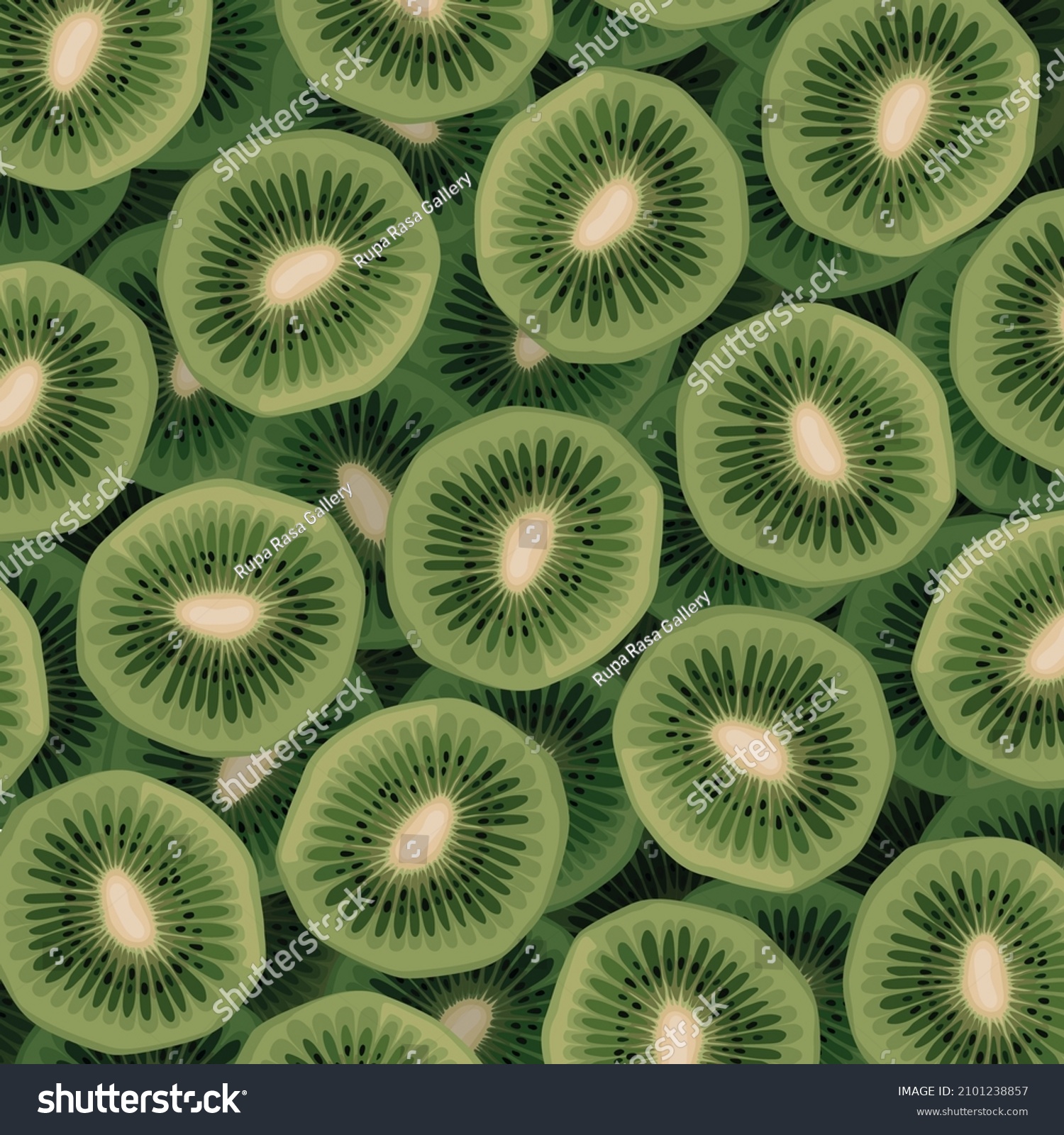 Kiwi Fruit Pattern Green Wallpaper Vector Stock Vector (Royalty Free ...