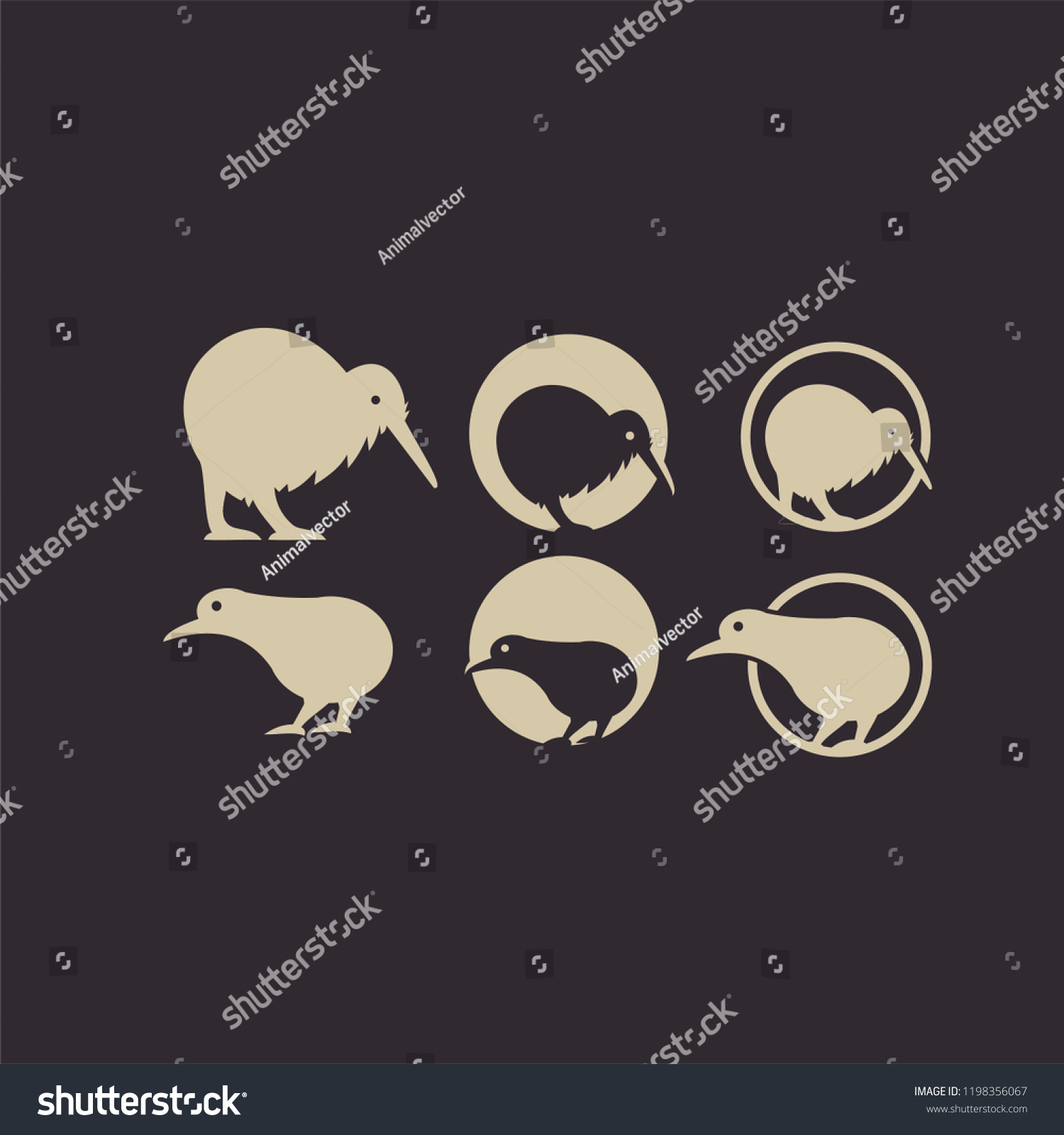 Kiwi Logo Icon Designs Vector: vector de stock (libre de regalías ...