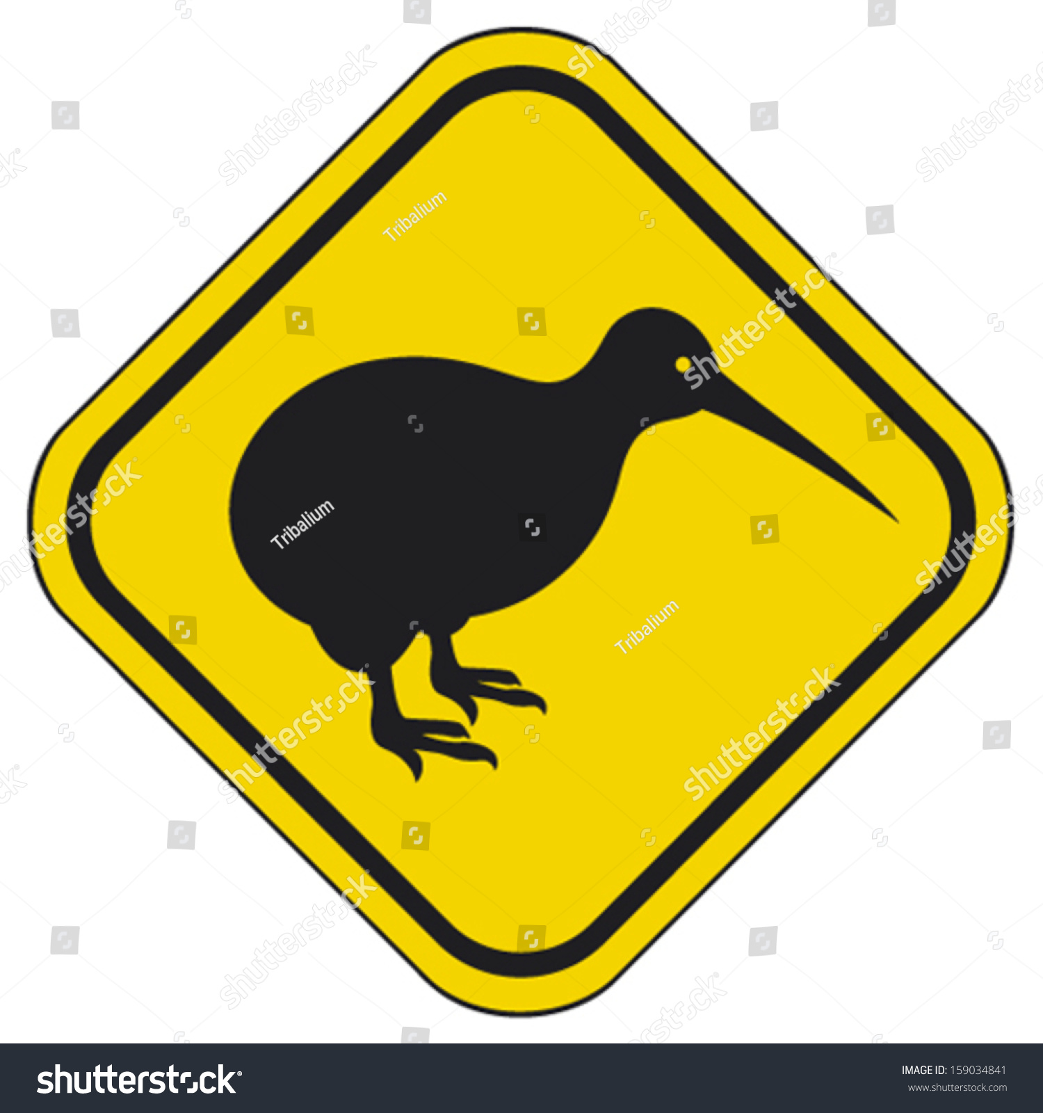 Kiwi Road Sign Stock Vector Illustration 159034841 : Shutterstock