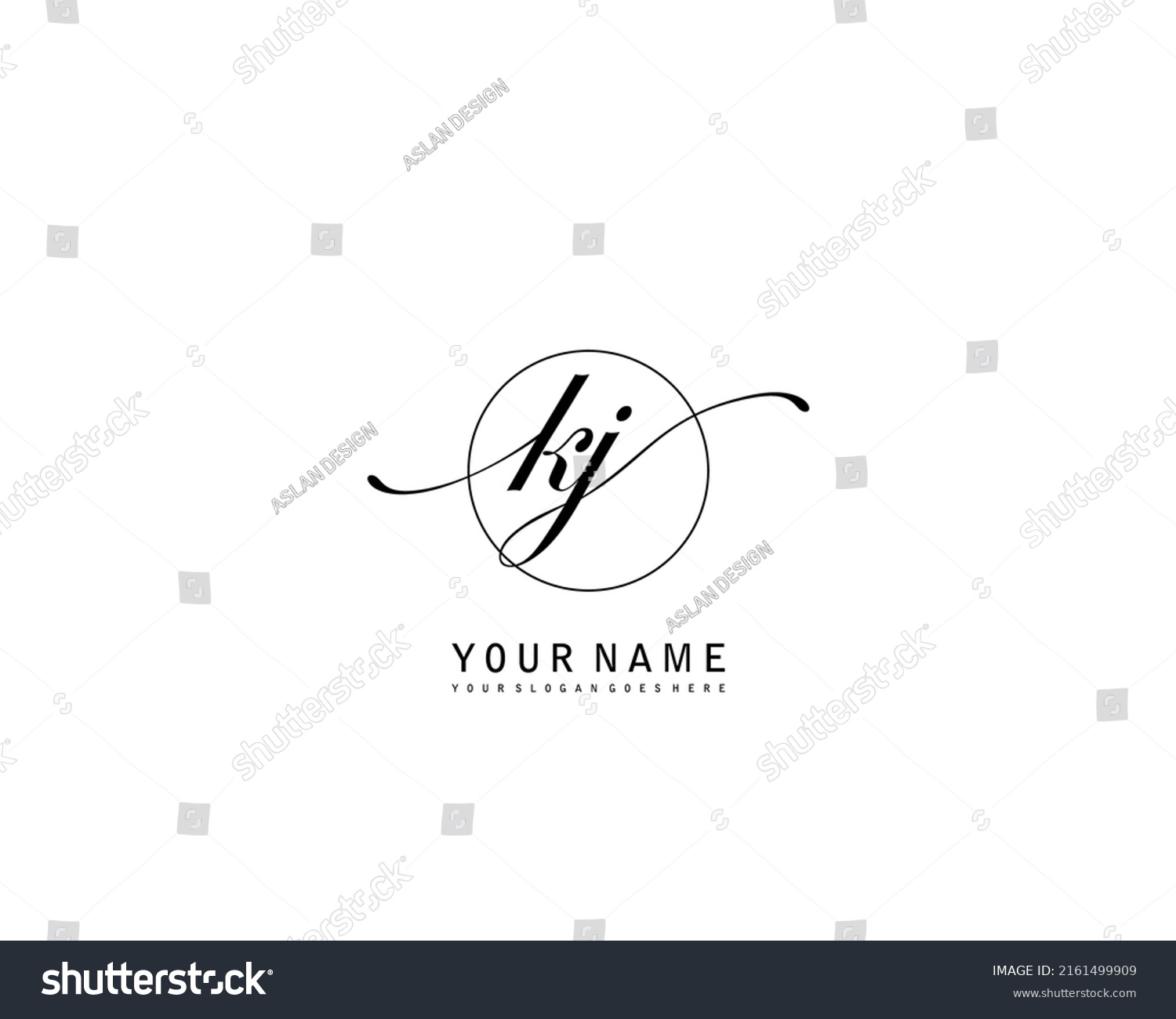 Kj Initial Beauty Monogram Logo Vector Stock Vector (Royalty Free ...