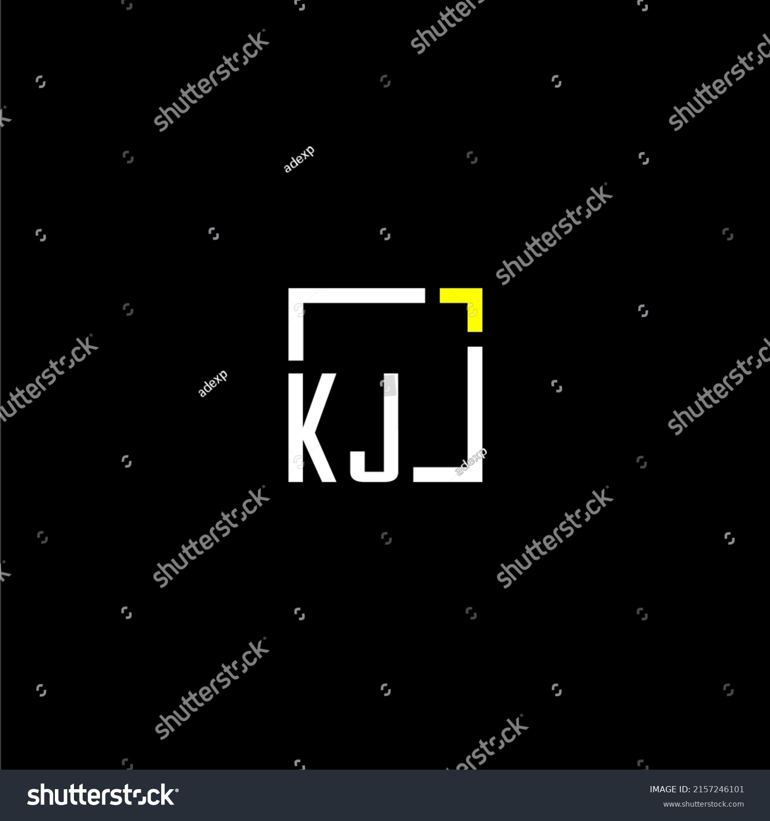 Kj Initial Monogram Logo Square Style Stock Vector (Royalty Free ...