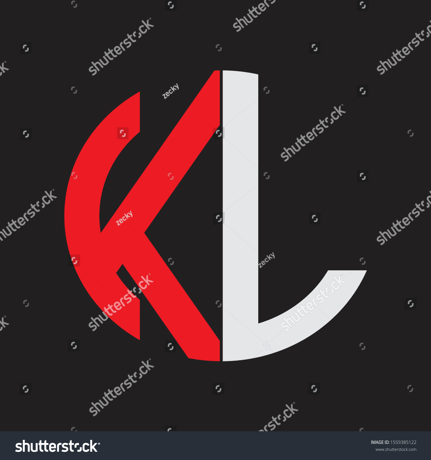 Kl Initial Logo Design Monogram Isolated Stock Vector (Royalty Free ...