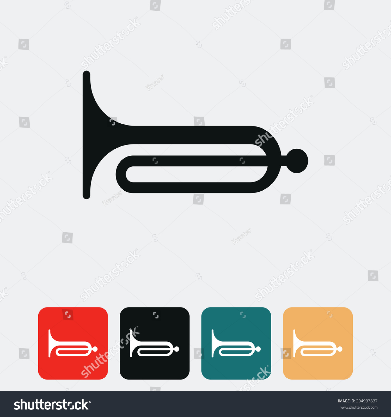 Klaxon Icon Vector Illustration Stock Vector (Royalty Free) 204937837