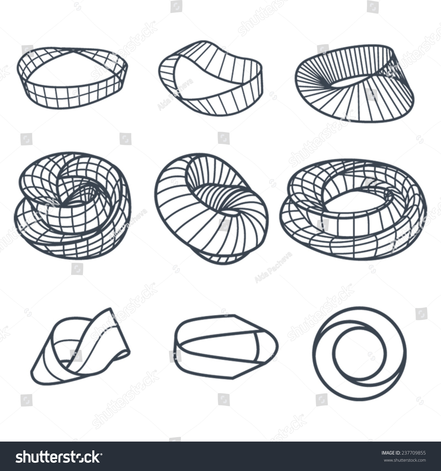 Klein Bottle Mobius Strip Variations Stock Vector (Royalty Free ...