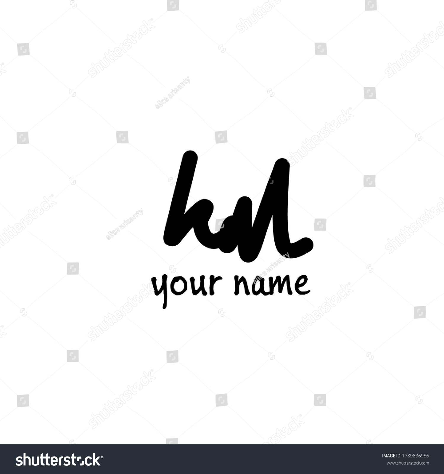 Km Initial Handwriting Logo Vector Stock Vector (Royalty Free ...