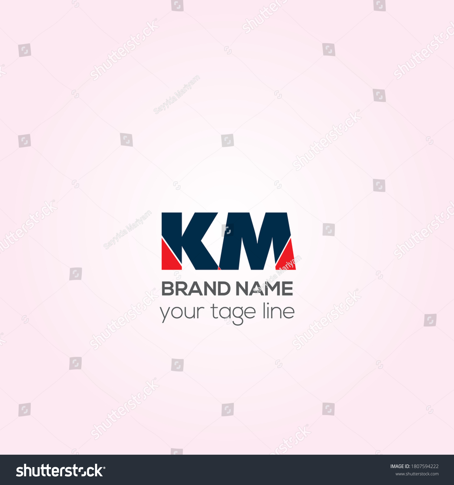 Km Vector Logo Design Km Creative Stock Vector (Royalty Free ...