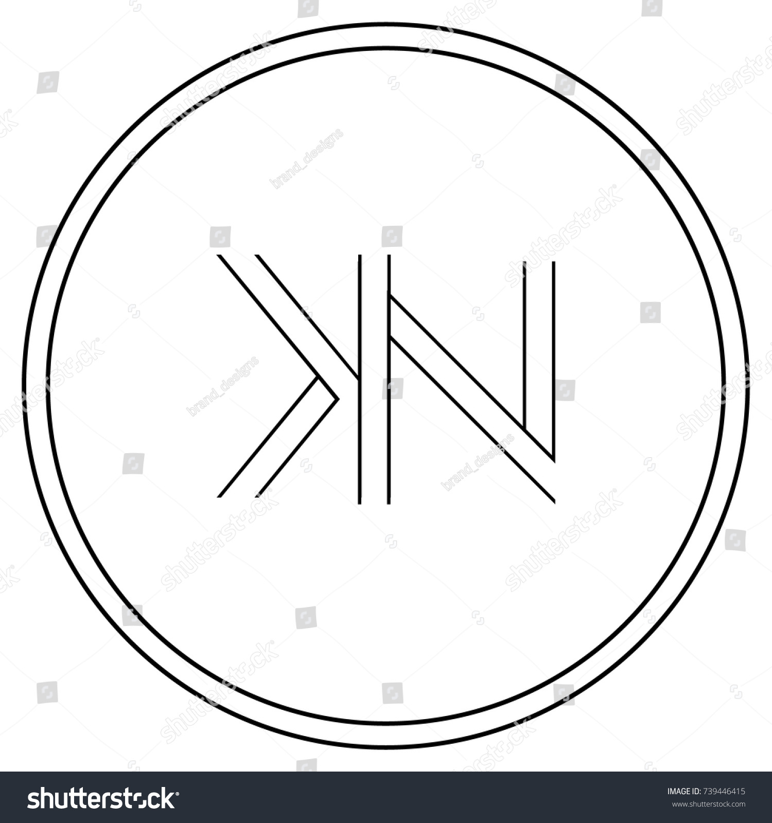 Kn Initial Stock Vector (Royalty Free) 739446415