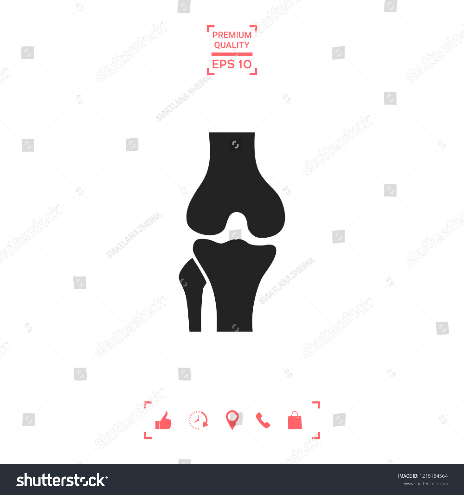 Knee Joint Icon Stock Vector (Royalty Free) 1215184564 | Shutterstock