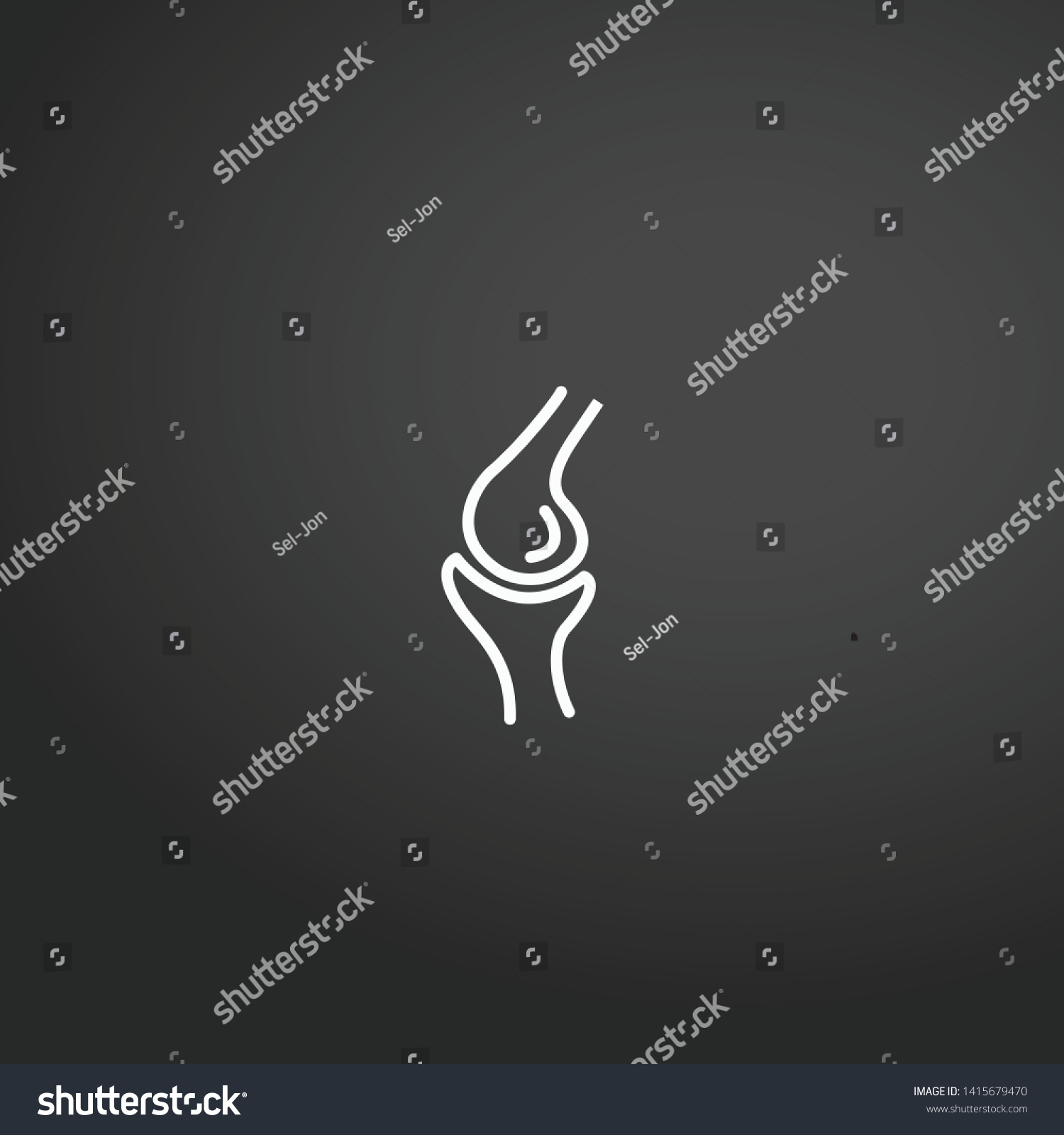 Kneecap Vector Icon Kneecap Concept Stroke: vector de stock (libre de ...