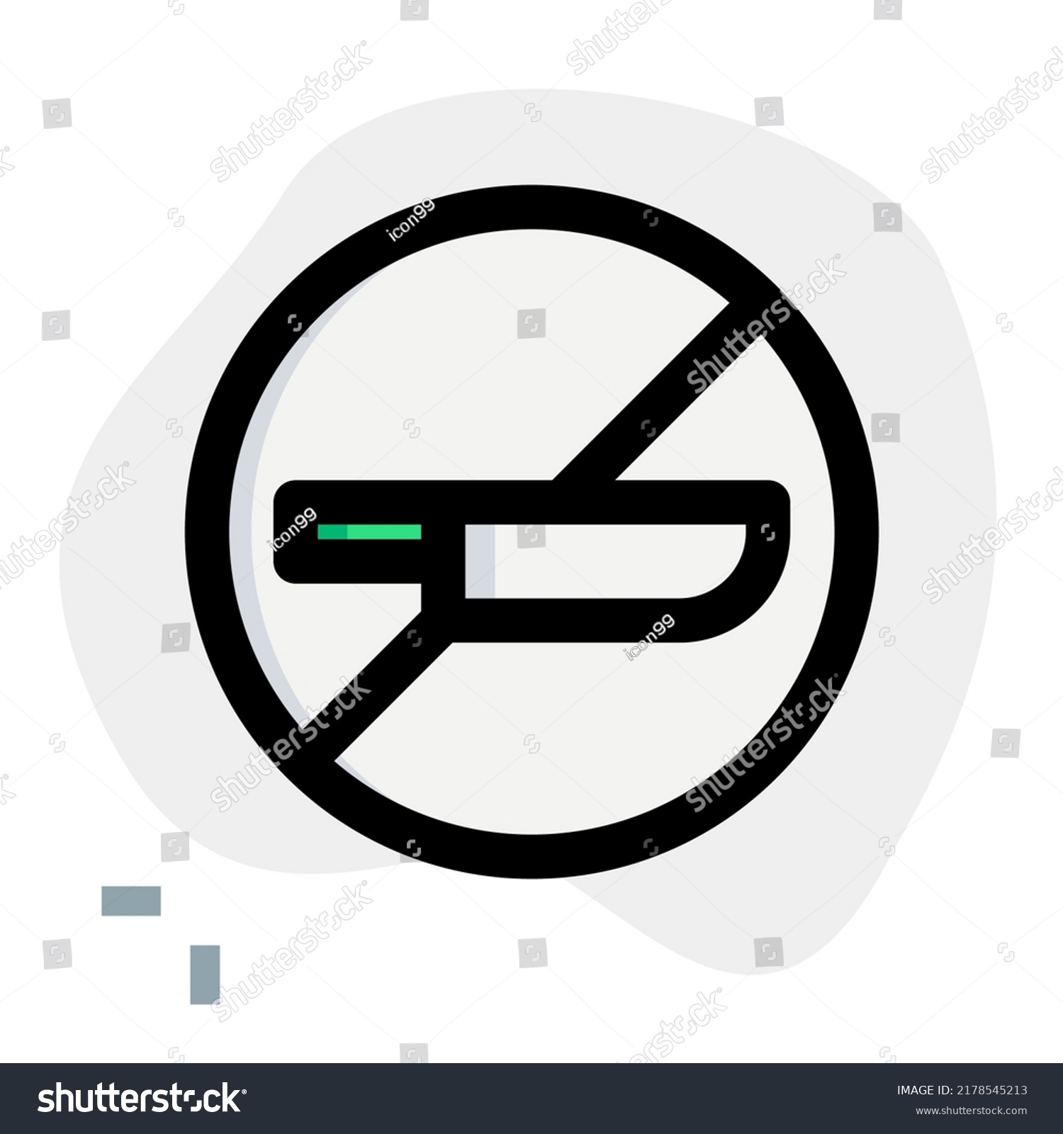 Knife Sharp Objects Forbidden Restaurant Stock Vector (Royalty Free ...