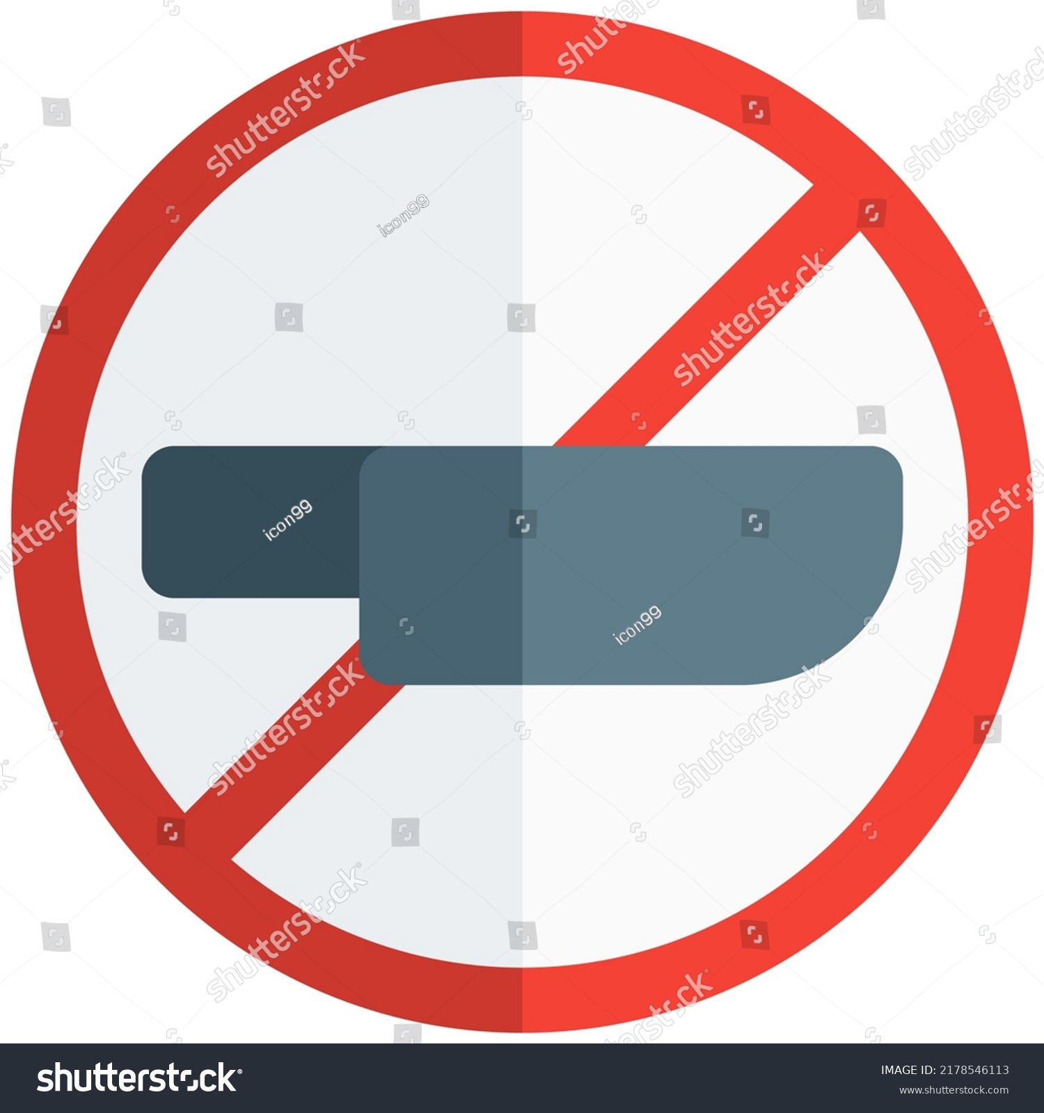 Knife Sharp Objects Forbidden Restaurant Stock Vector (Royalty Free ...