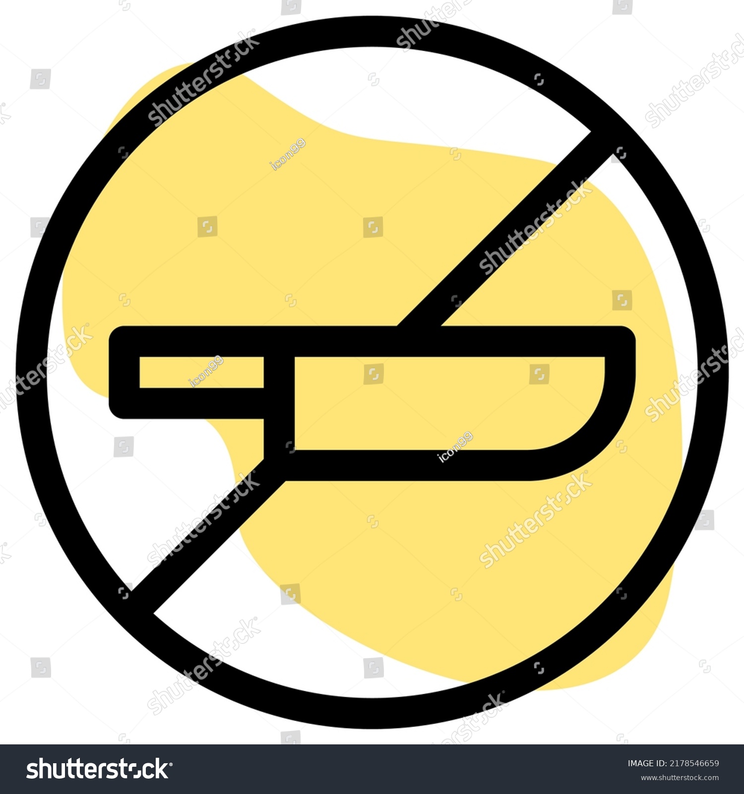 Knife Sharp Objects Forbidden Restaurant Stock Vector (Royalty Free ...